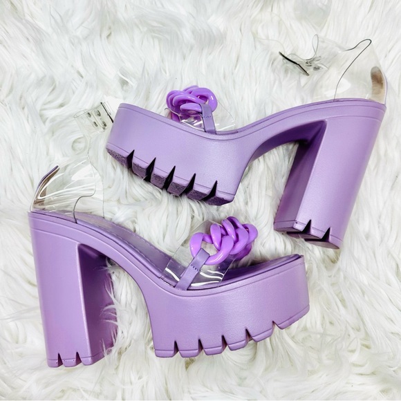 Shoes | Lavender Chain Platform Heel | Poshmark